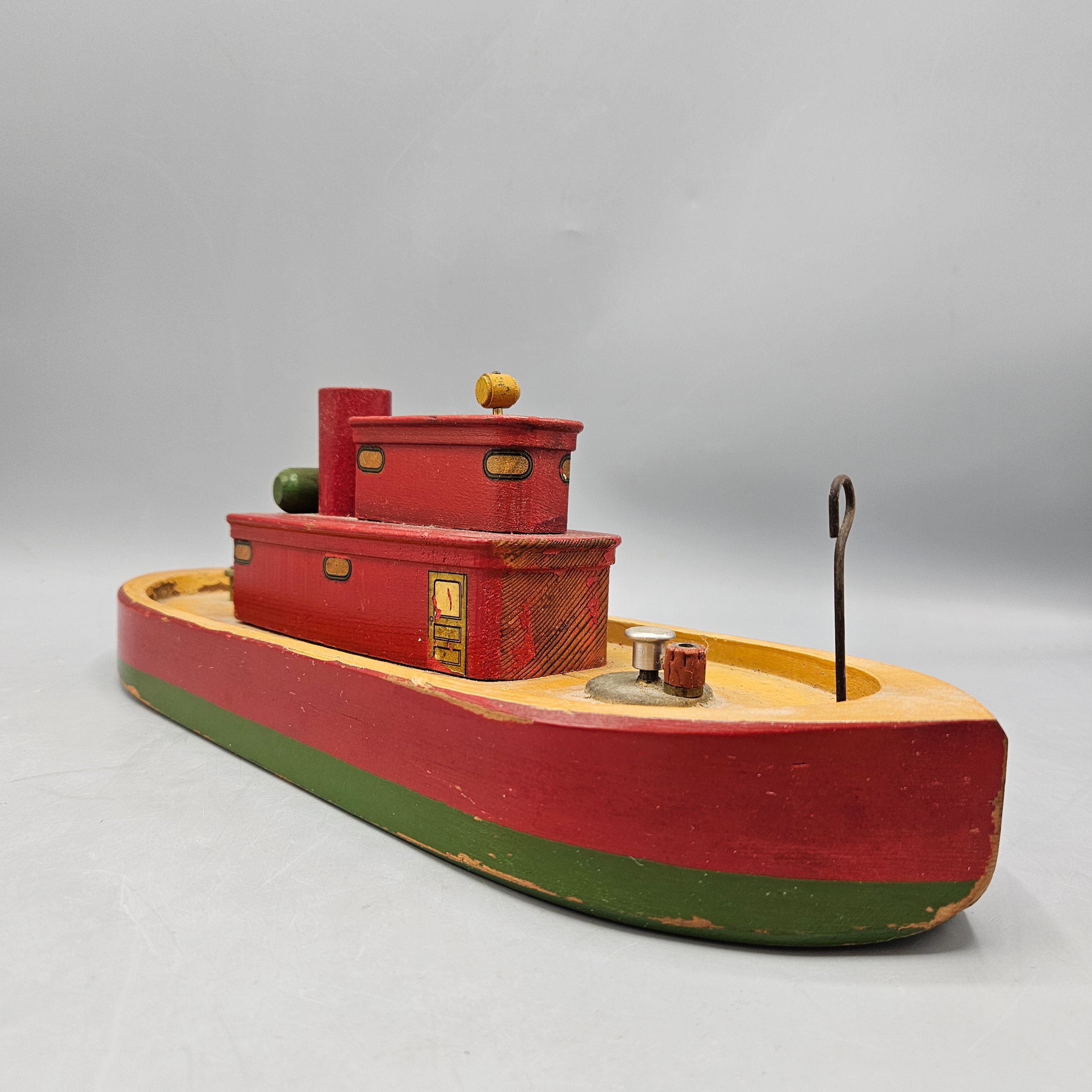 Antique Wooden Keystone Fire Boat Toy | Authenticated Estate Treasure ...