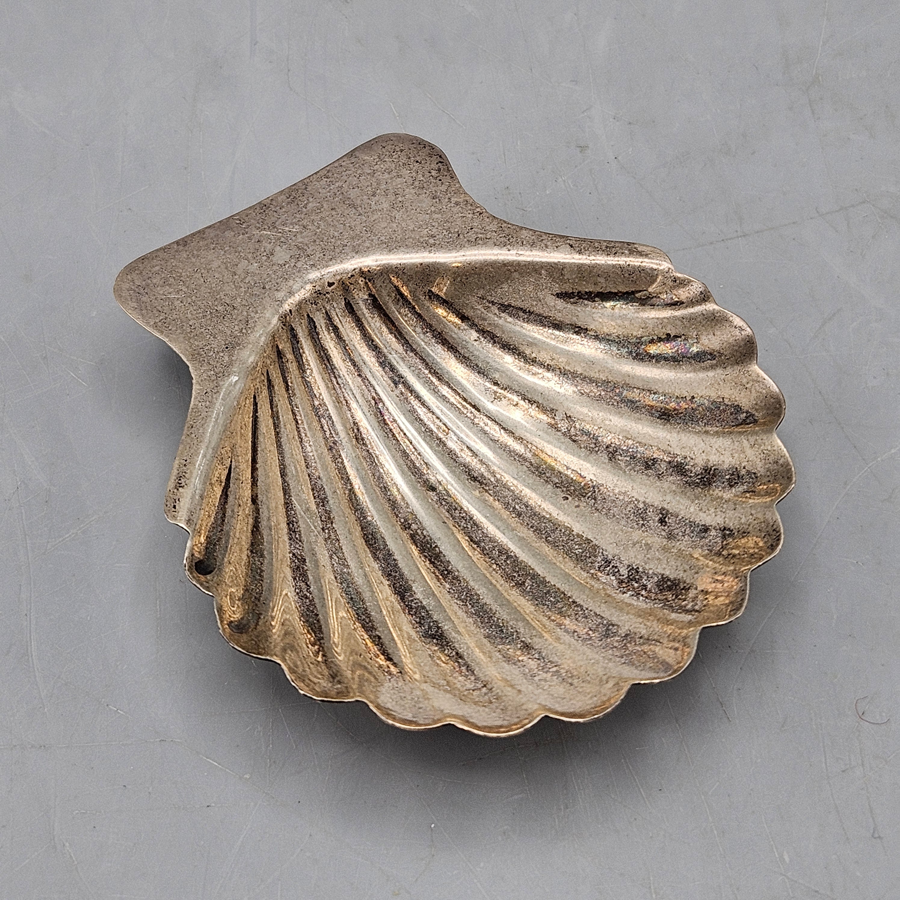 Vintage NS Co Mexico Sterling Silver Scallop Shell Dish #1