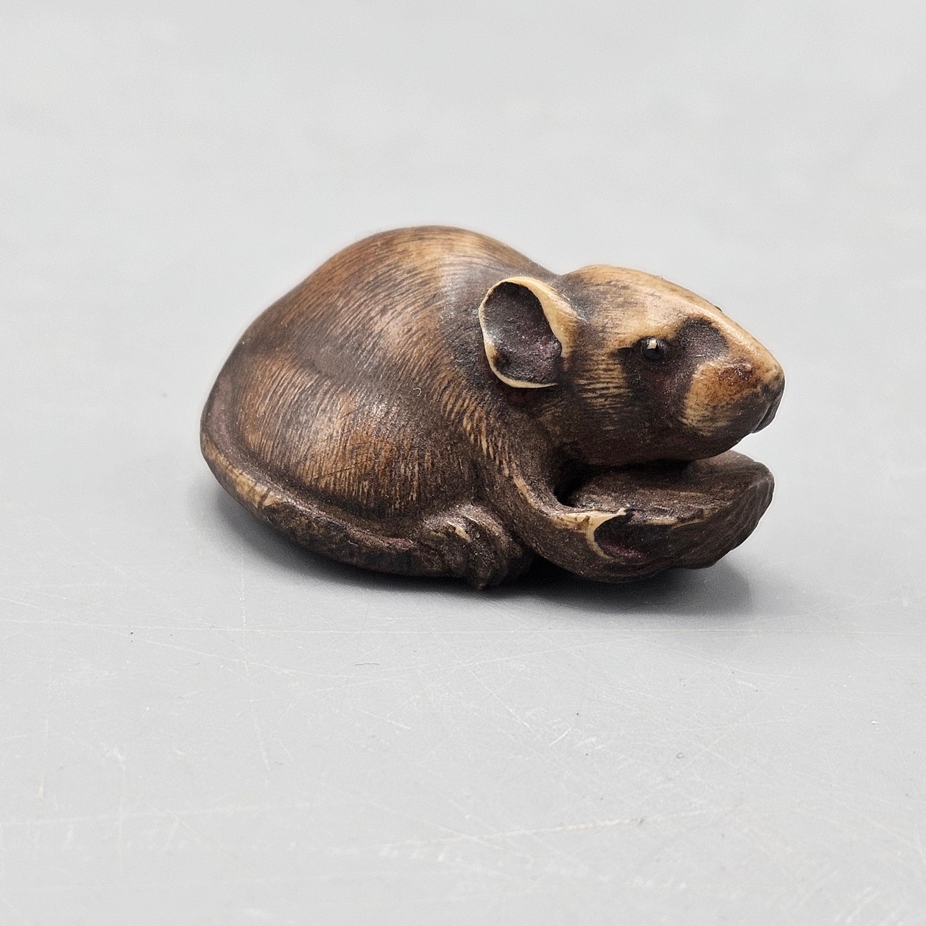 Metropolitan Museum of Art Cast Resin Netsuke - Mouse Eating a Pit