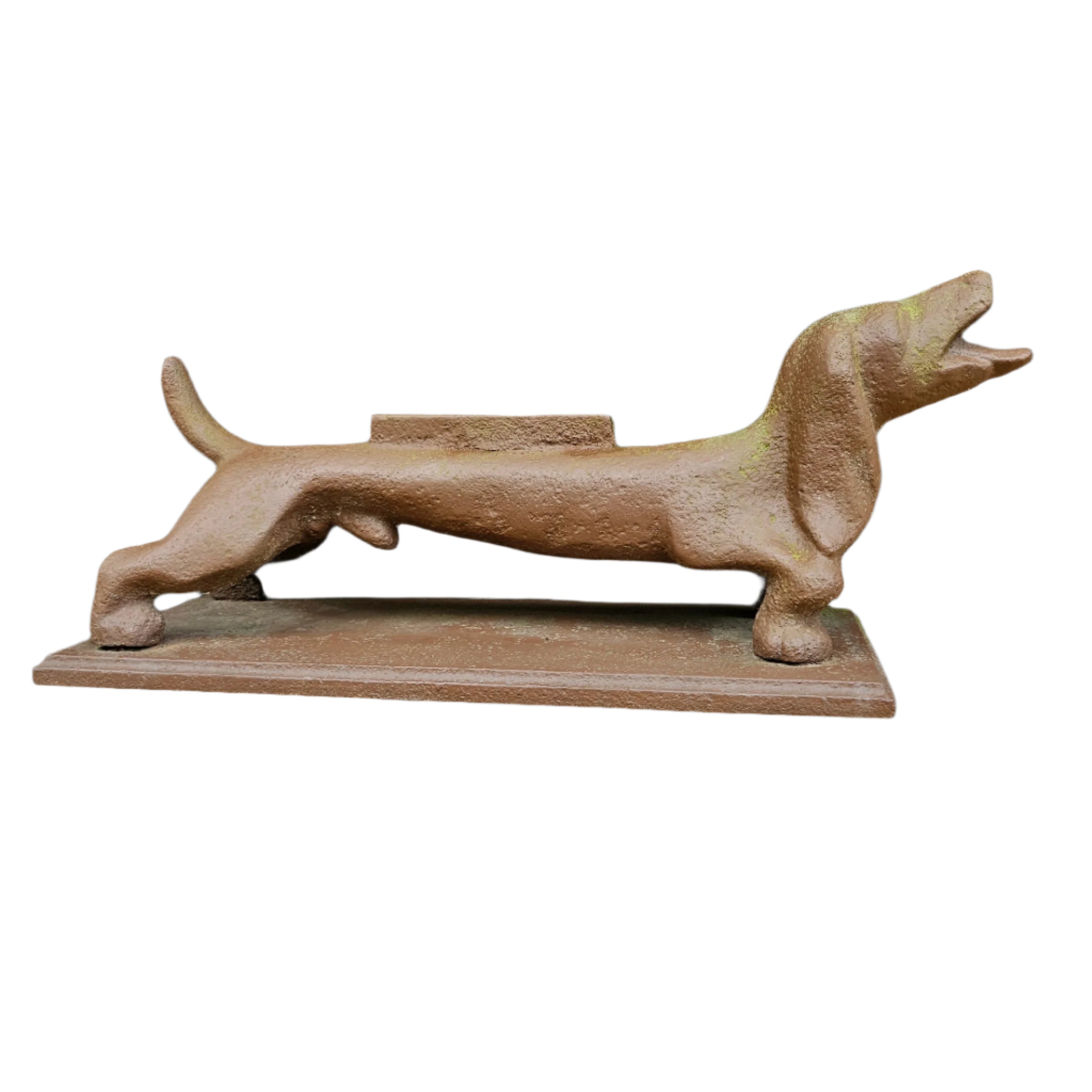 Vintage Iron Large and Heavy Dachshund Form Dog Boot Scraper