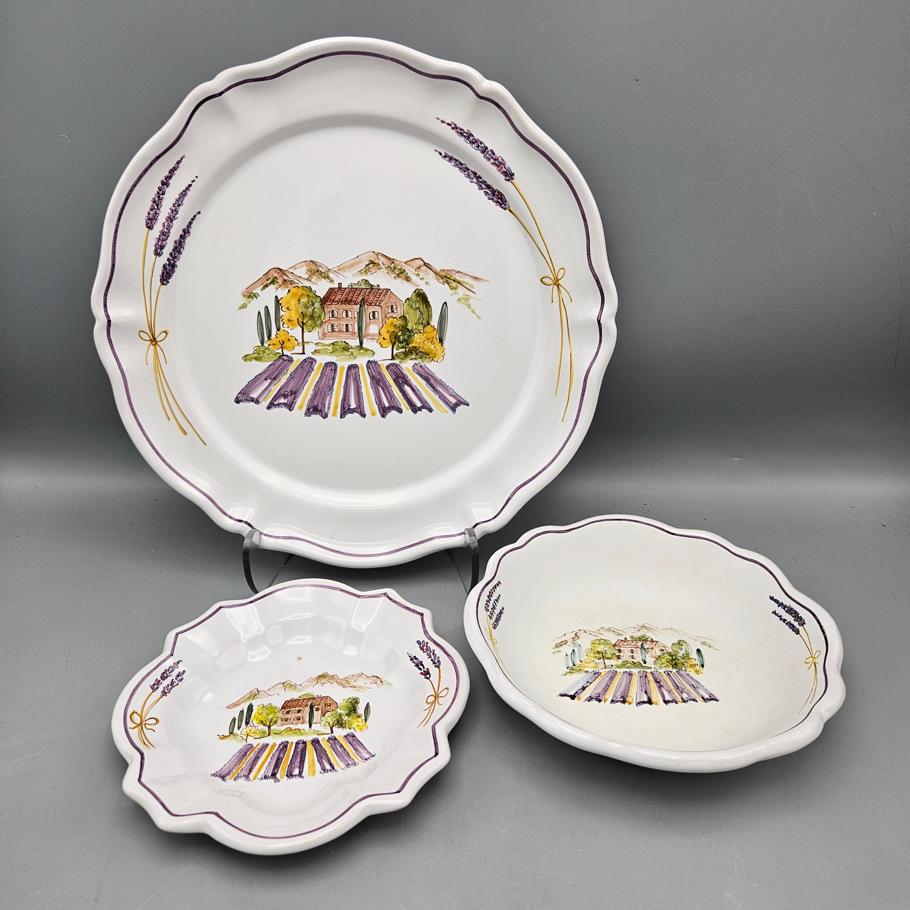 Bondil a Moustier Faience Plates - Set of Three
