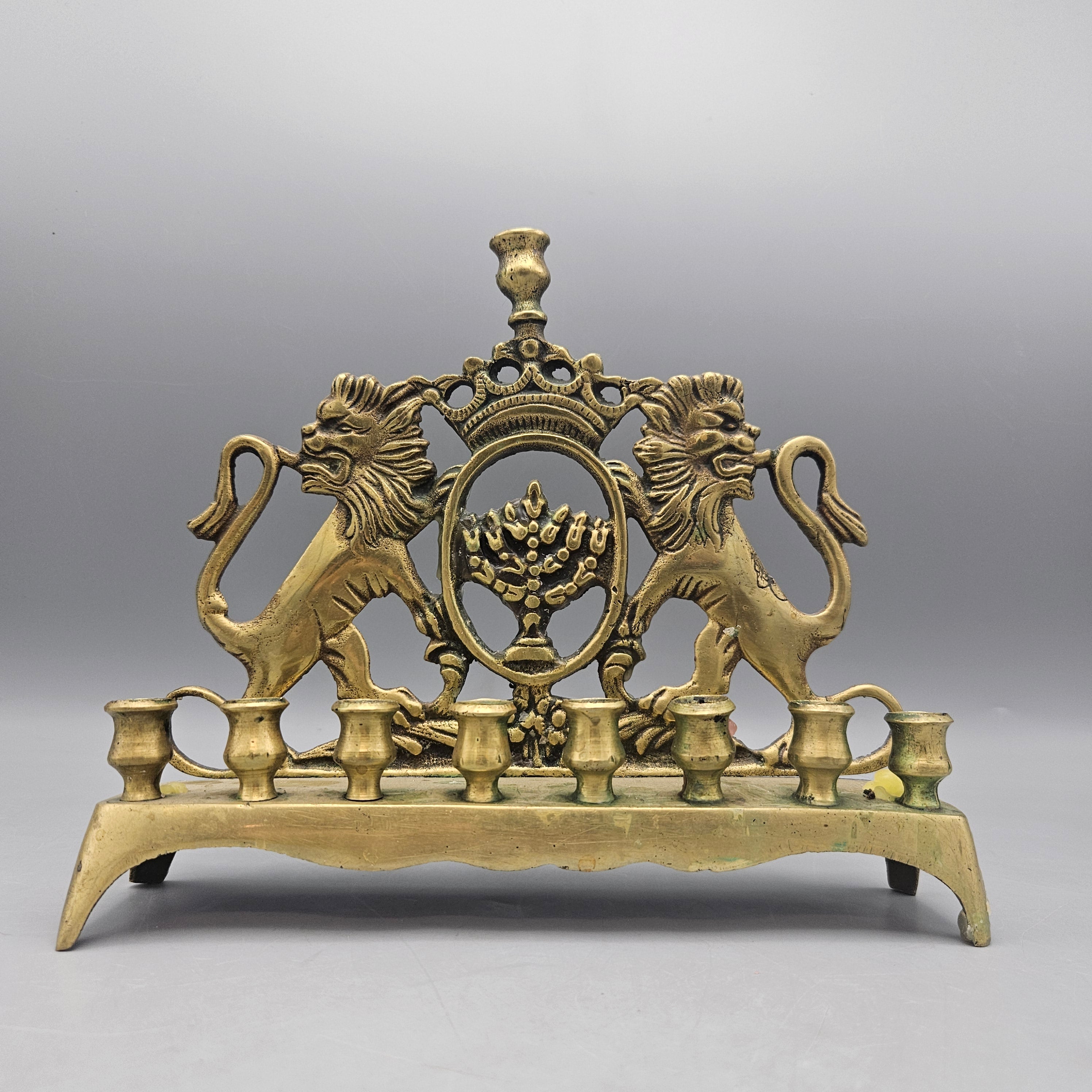 Vintage Brass Lion of Judah Menorah | Authenticated Estate Treasure at ...
