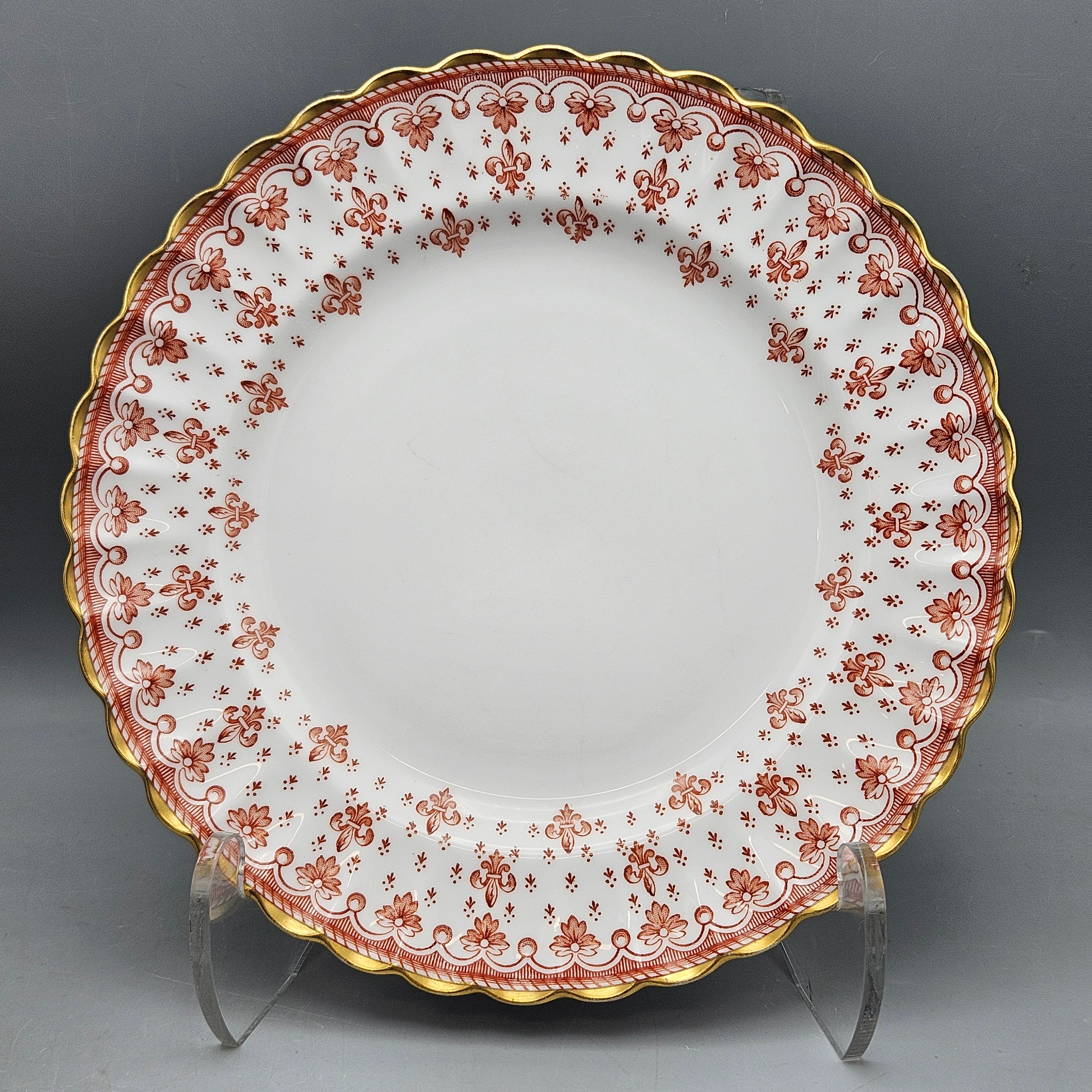 Set of 11 Spode Fleur de Lys Red Plates | Authenticated Estate Treasure ...