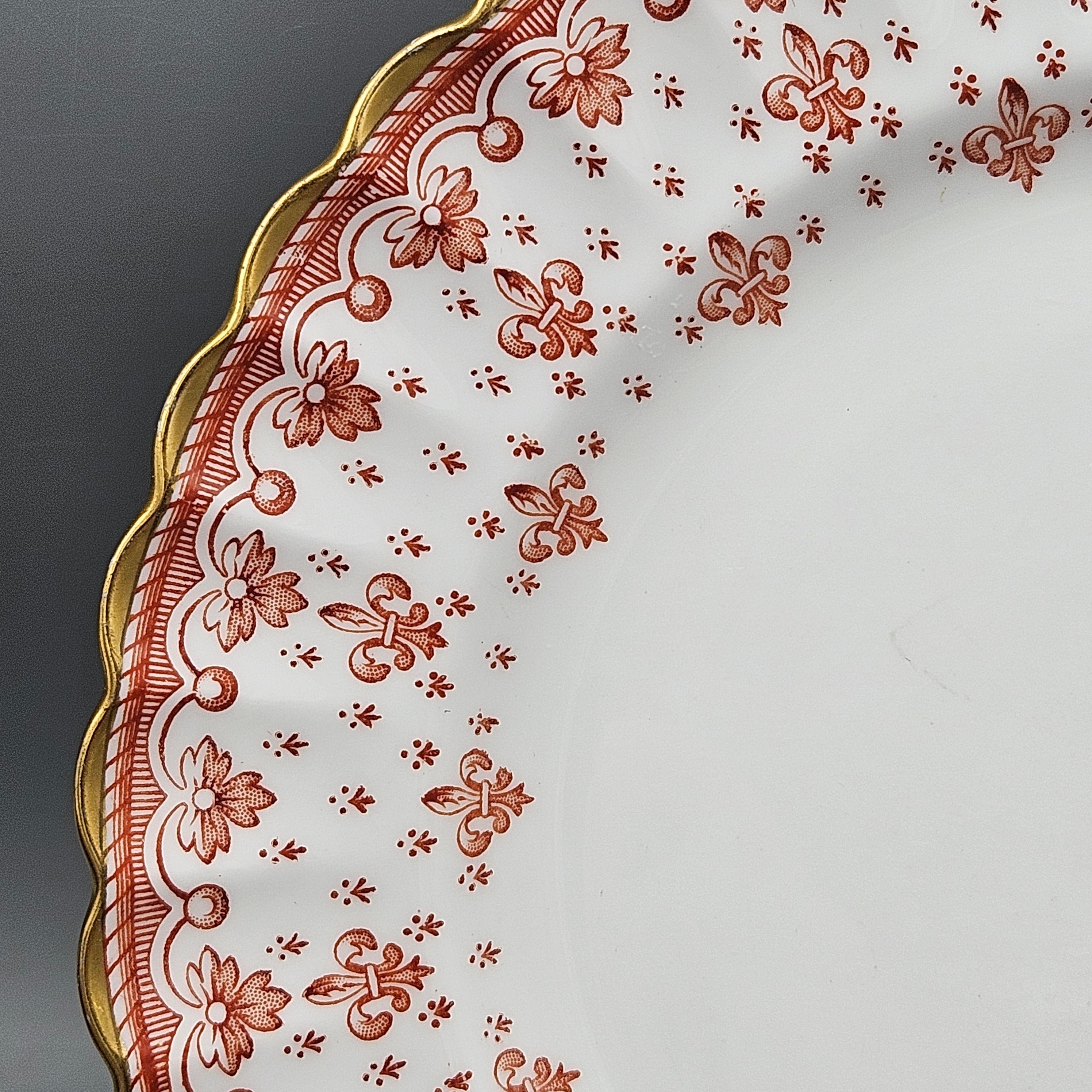 Set of 11 Spode Fleur de Lys Red Plates | Authenticated Estate Treasure ...
