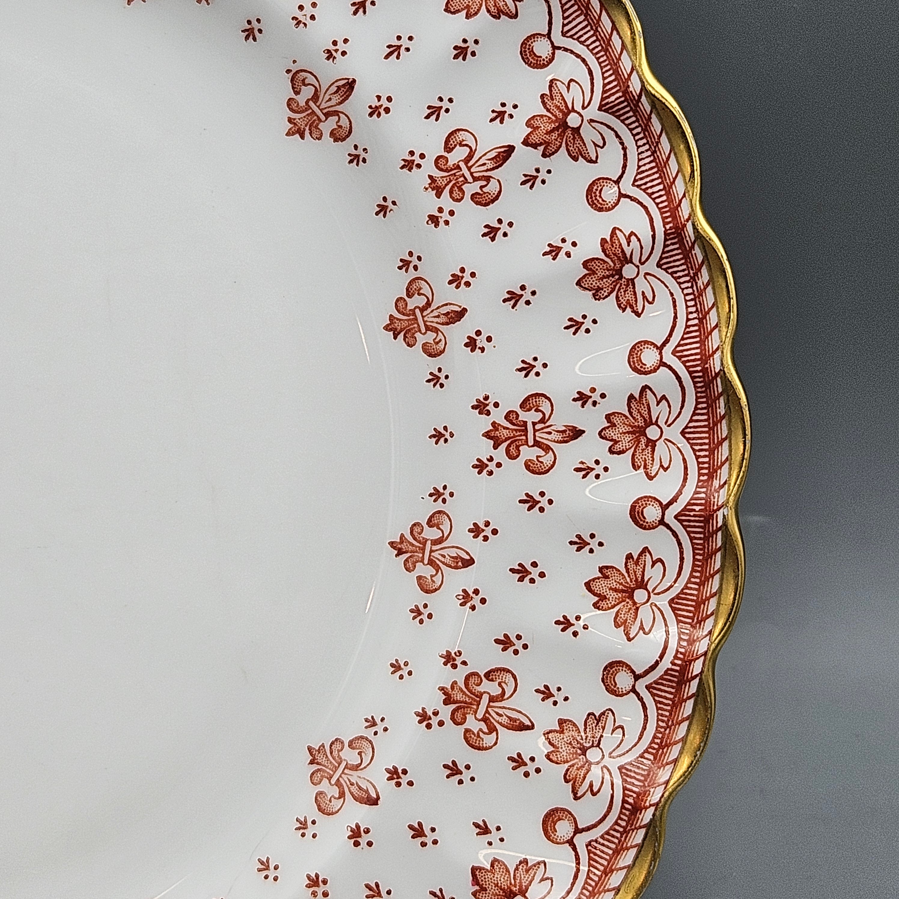 Set of 11 Spode Fleur de Lys Red Plates | Authenticated Estate Treasure ...